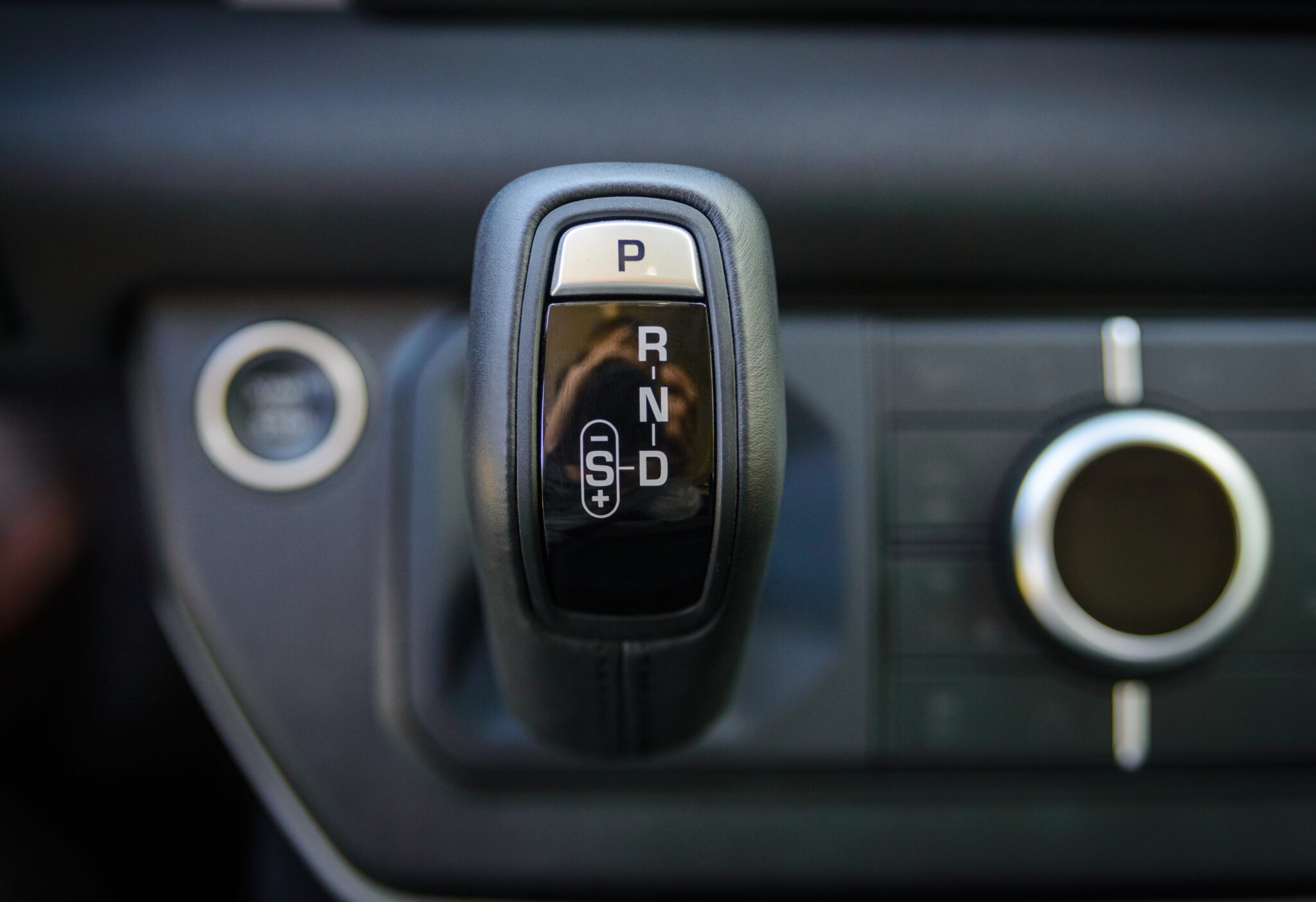 Automatic gear stick inside modern sport car. Luxury and expensive ...